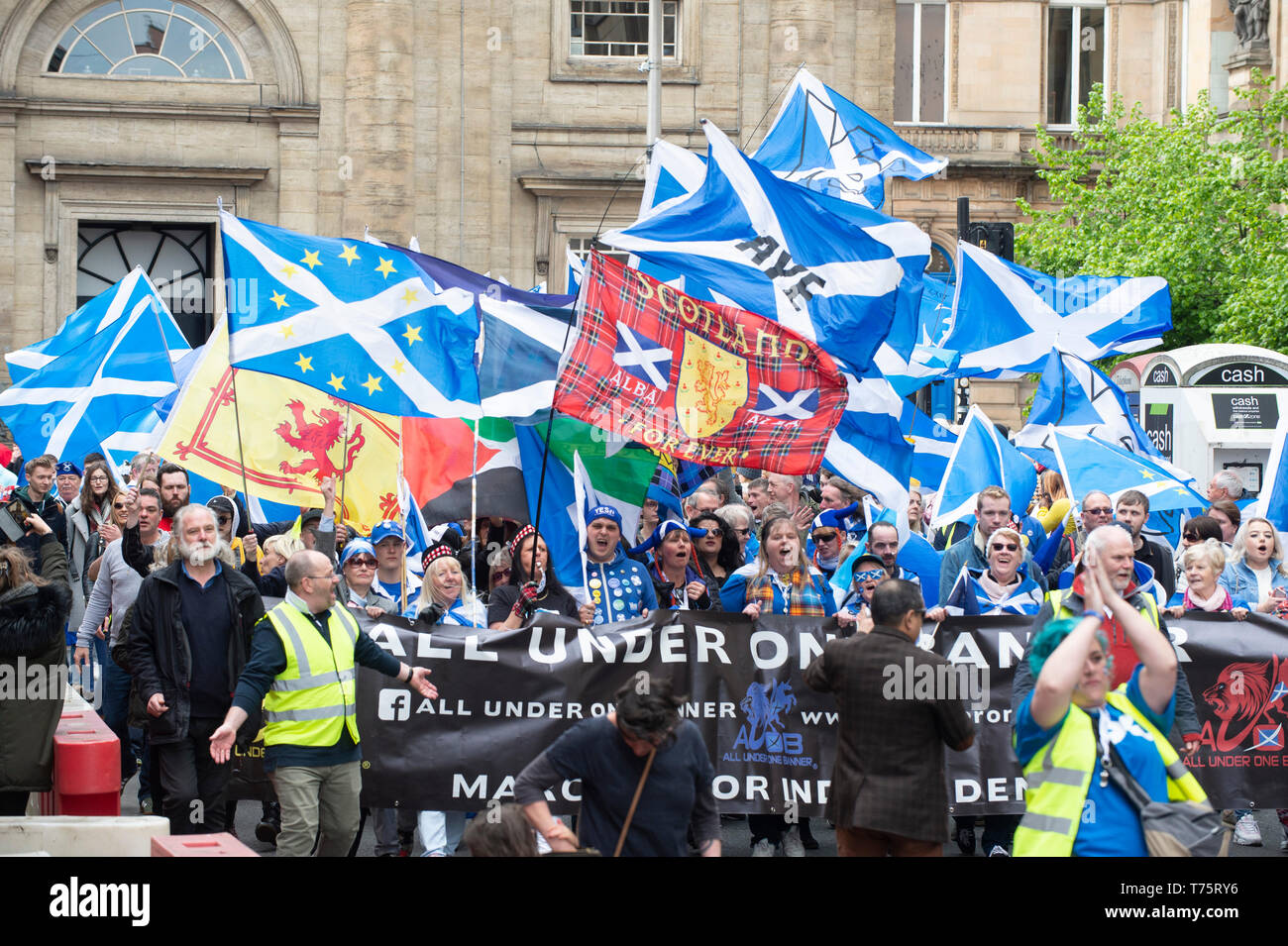 Scottish independence supporters march through Glasgow during the All ...