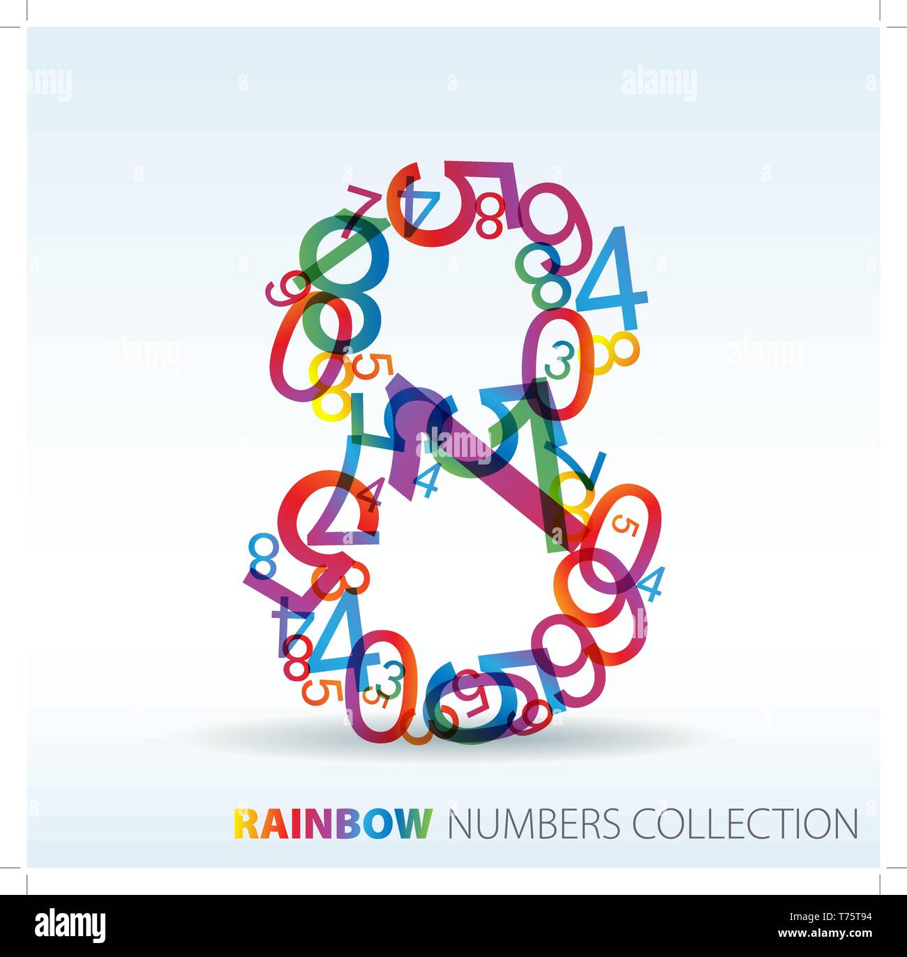 Number eight made from colorful numbers - check my portfolio for other ...