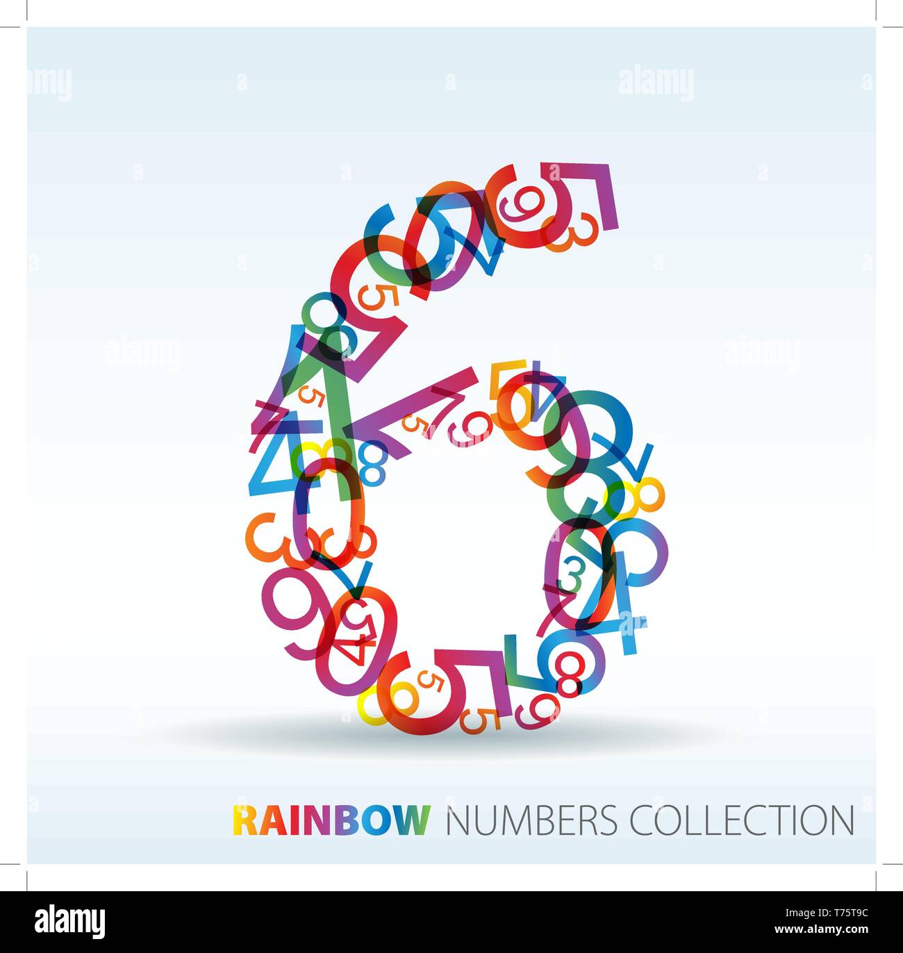 Number six made from colorful numbers - check my portfolio for other ...