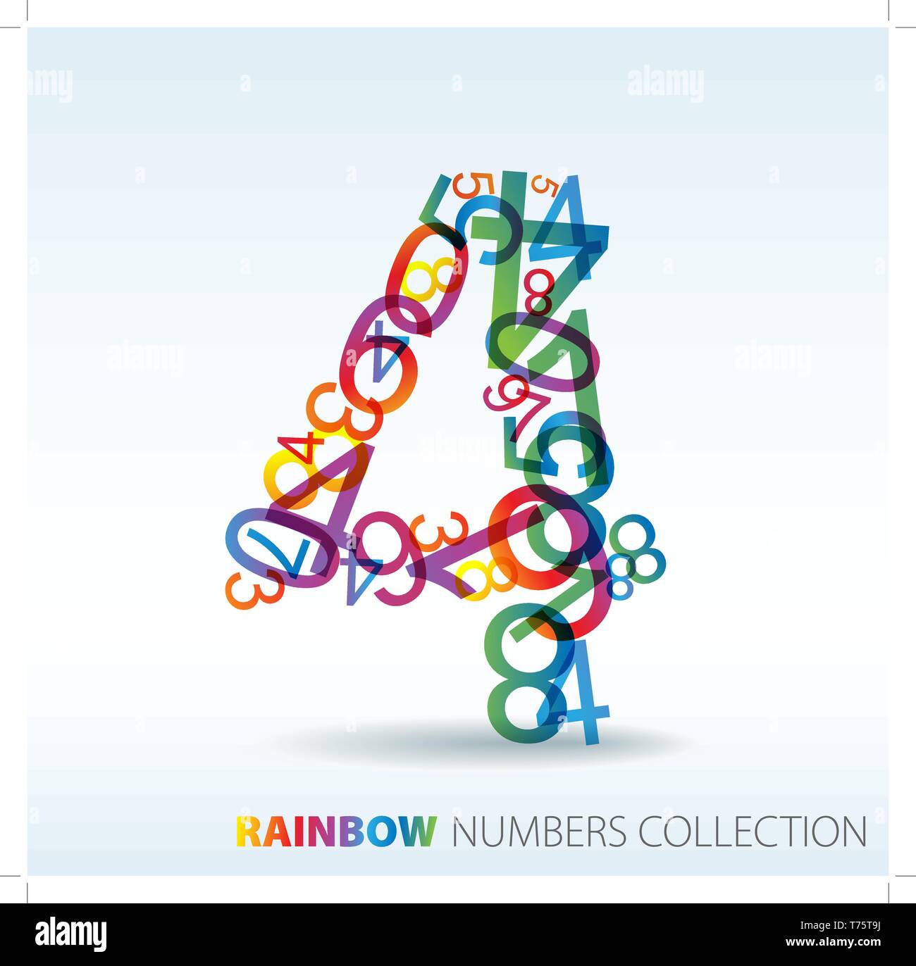 Number four made from colorful numbers - check my portfolio for other ...