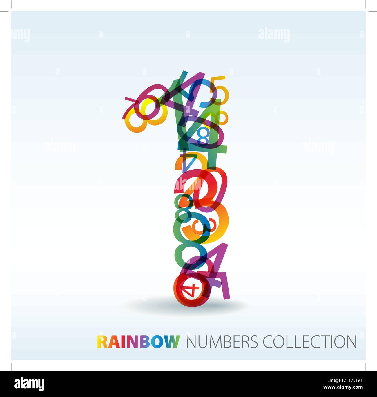Number one made from colorful numbers - check my portfolio for other ...