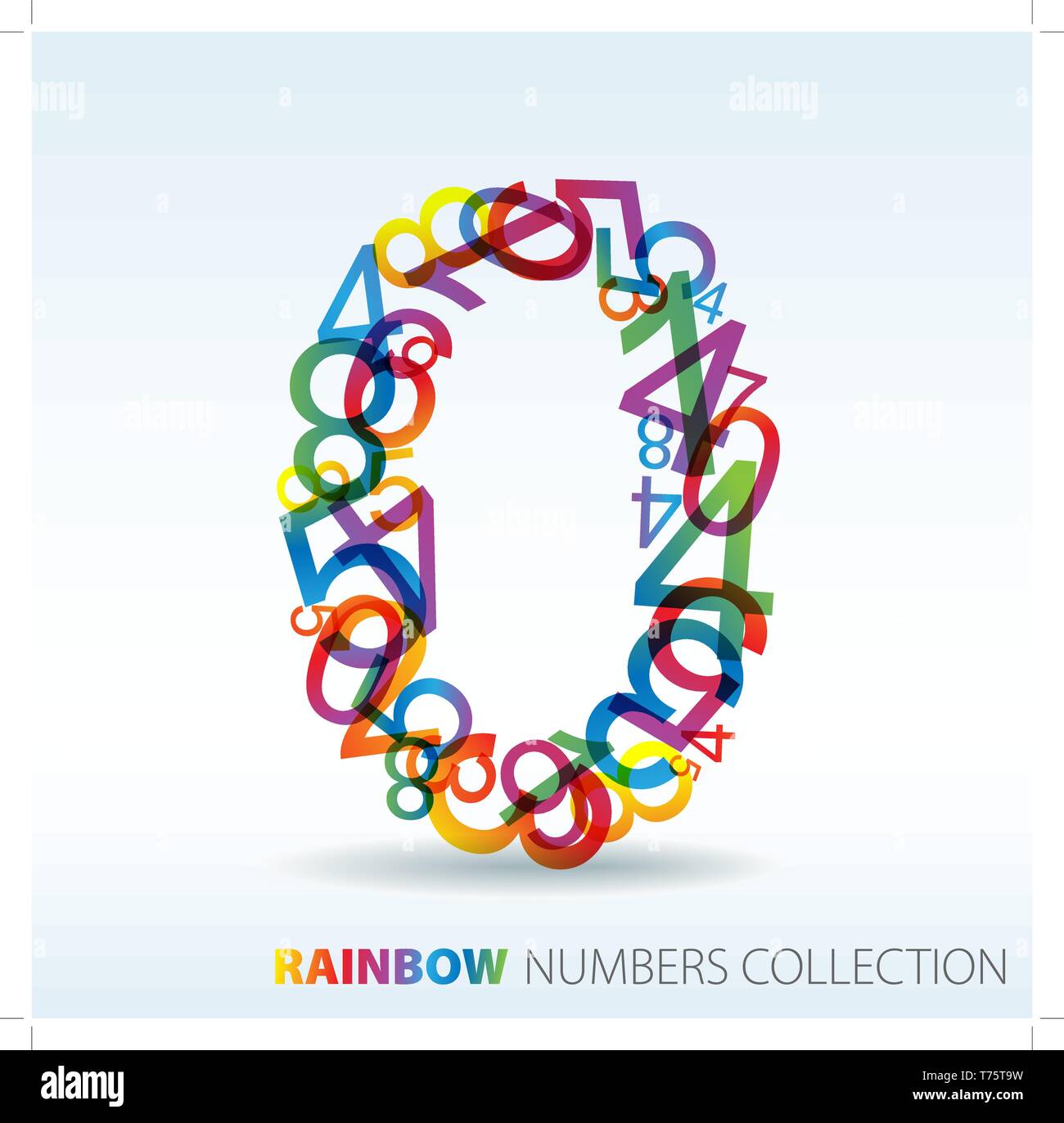 Number zero made from colorful numbers - check my portfolio for other ...