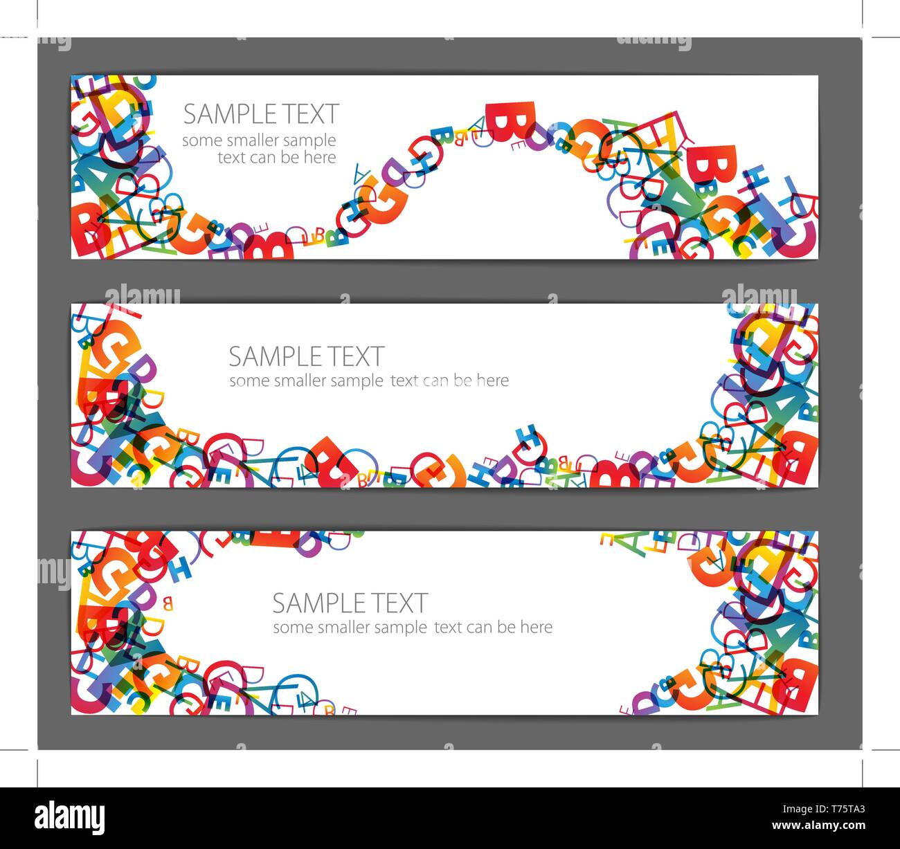 Collection of banners with colorful rainbow numbers Stock Vector Image ...