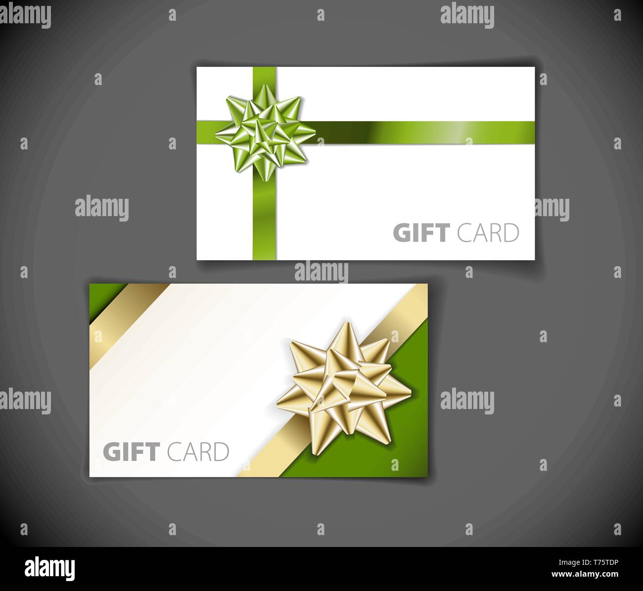 Set of modern gift card templates - golden and green Stock Vector Image ...