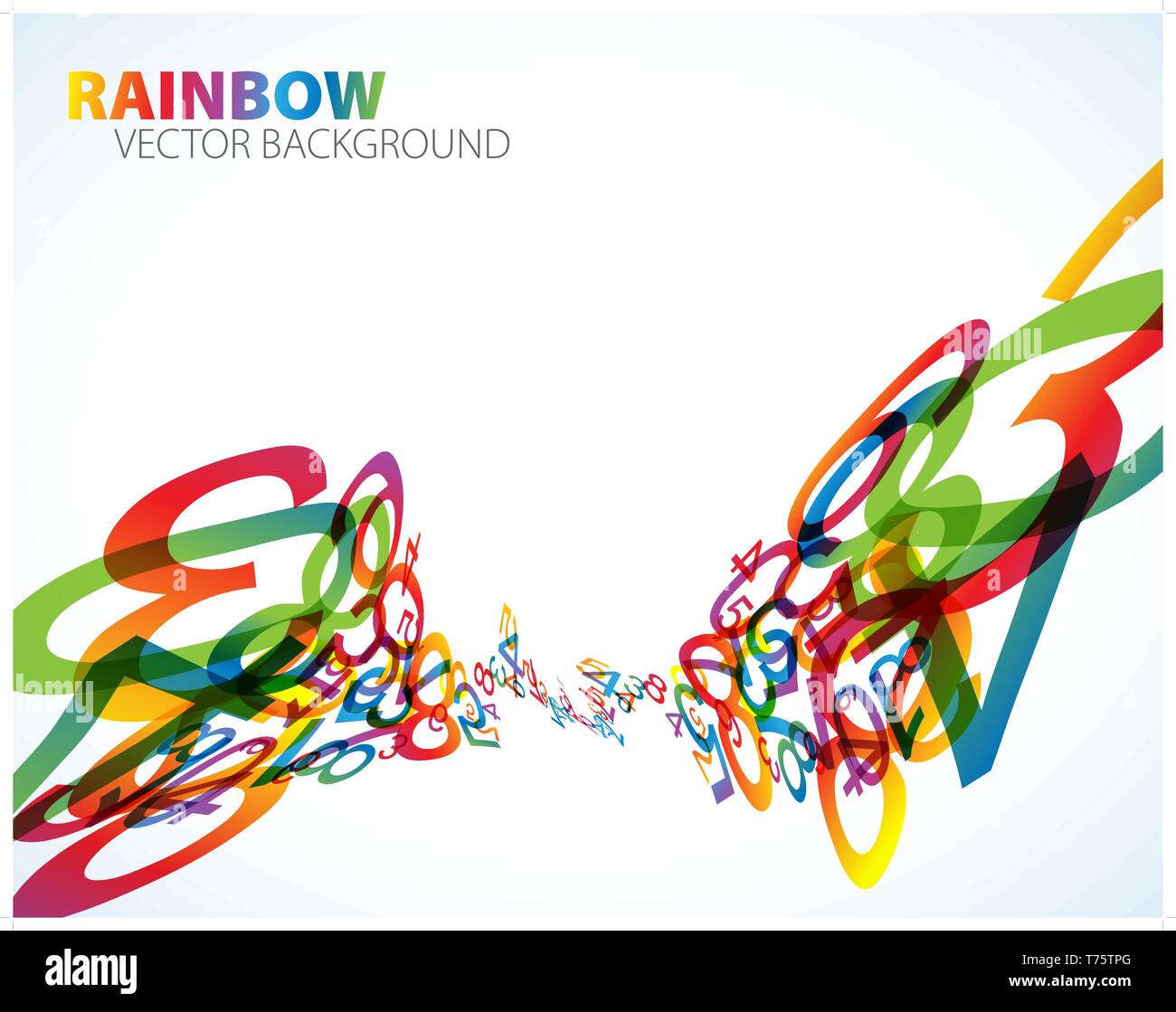 Abstract background with colorful rainbow numbers Stock Vector Image ...