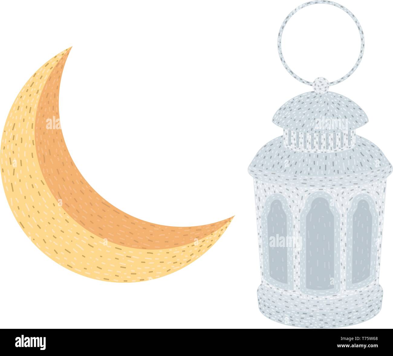 Crescent and candlelight lantern, hanging traditional arabic lamps ...