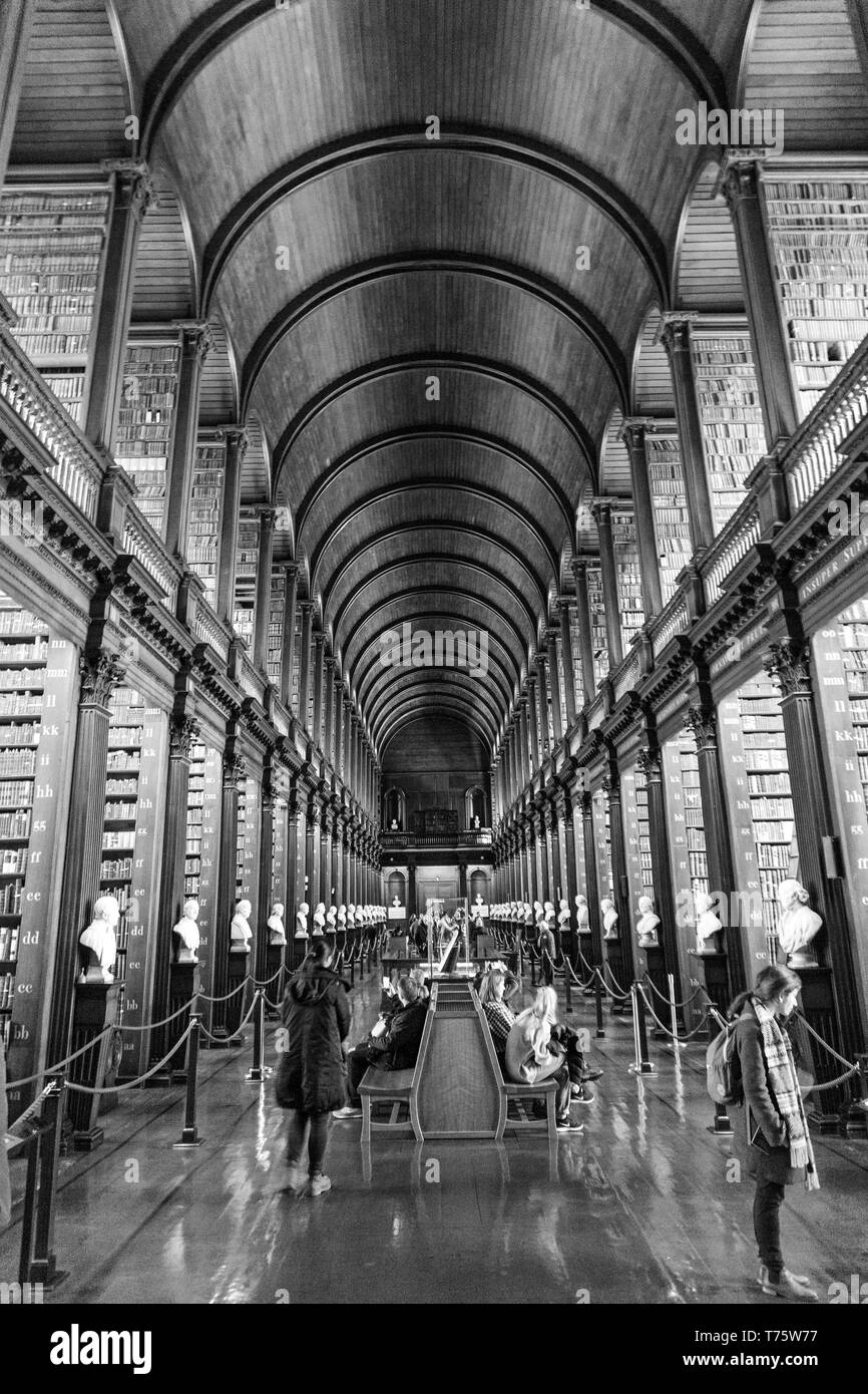 The Long Room in Trinity College Library, Dublin. 15.01.2019 Stock ...