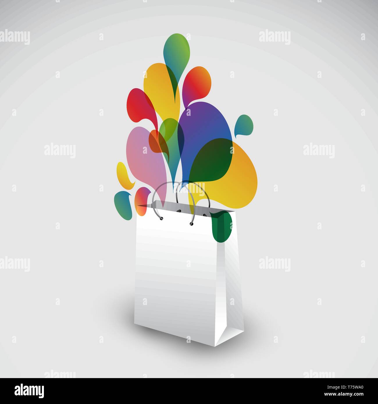 Exploding gift bag - Abstract vector illustration full of colors Stock ...