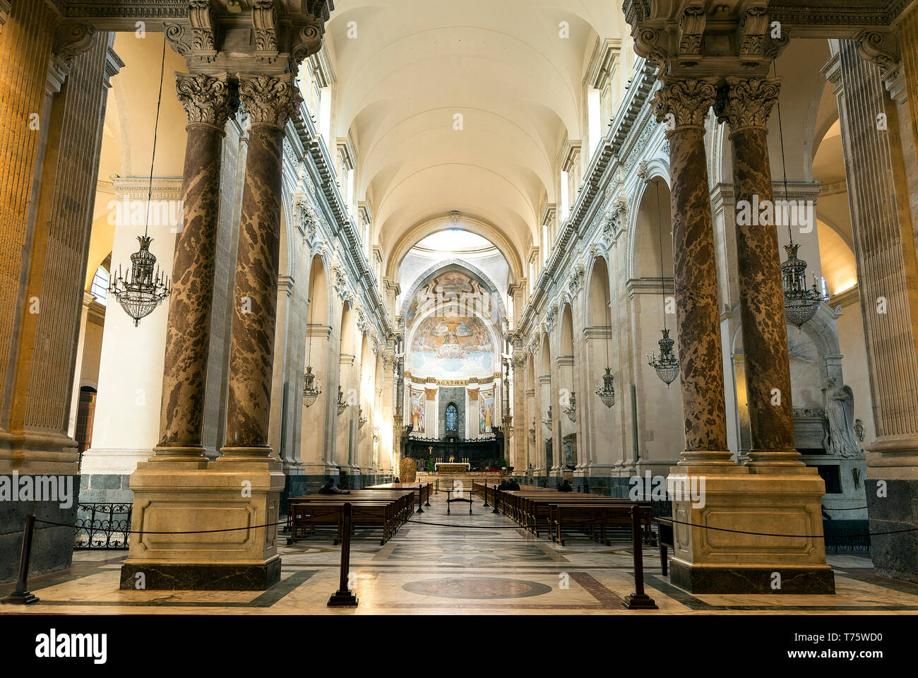 Interior of Metropolitan Cathedral of Saint Agatha in Catania, Sicily ...