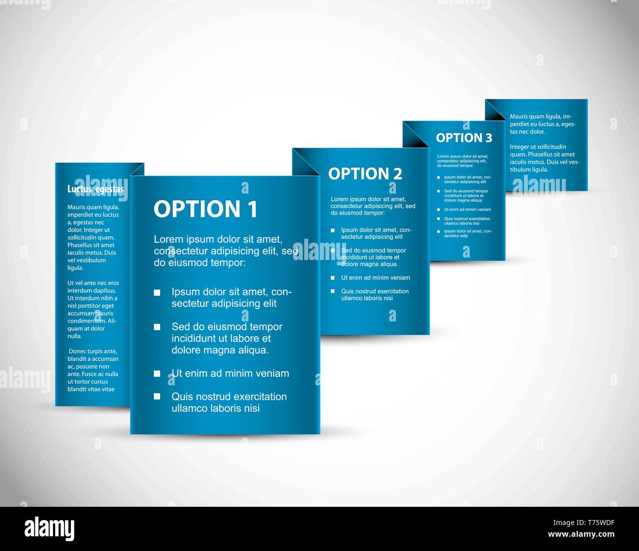 Set of Blue Vector Sample option folding paper origami Stock Vector ...