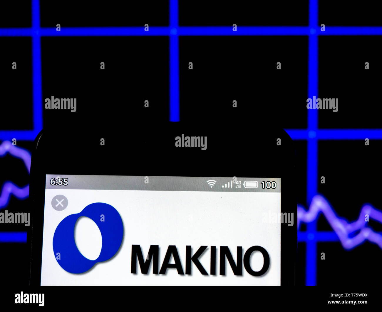 In this photo illustration a Makino Milling Machine Co., Ltd. logo seen ...