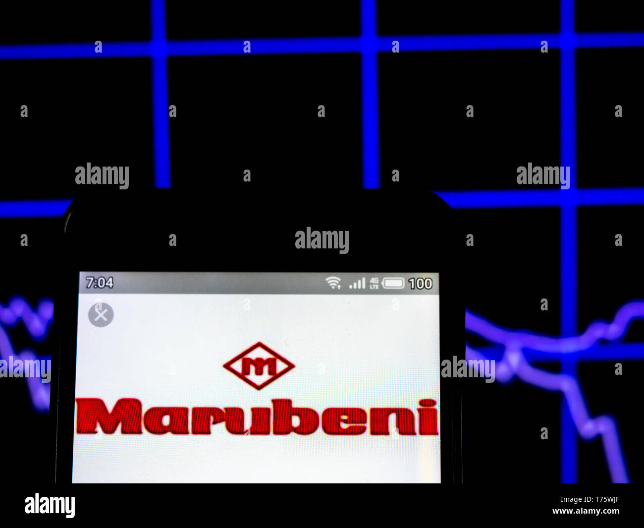 In this photo illustration a Marubeni Corporation logo seen displayed ...