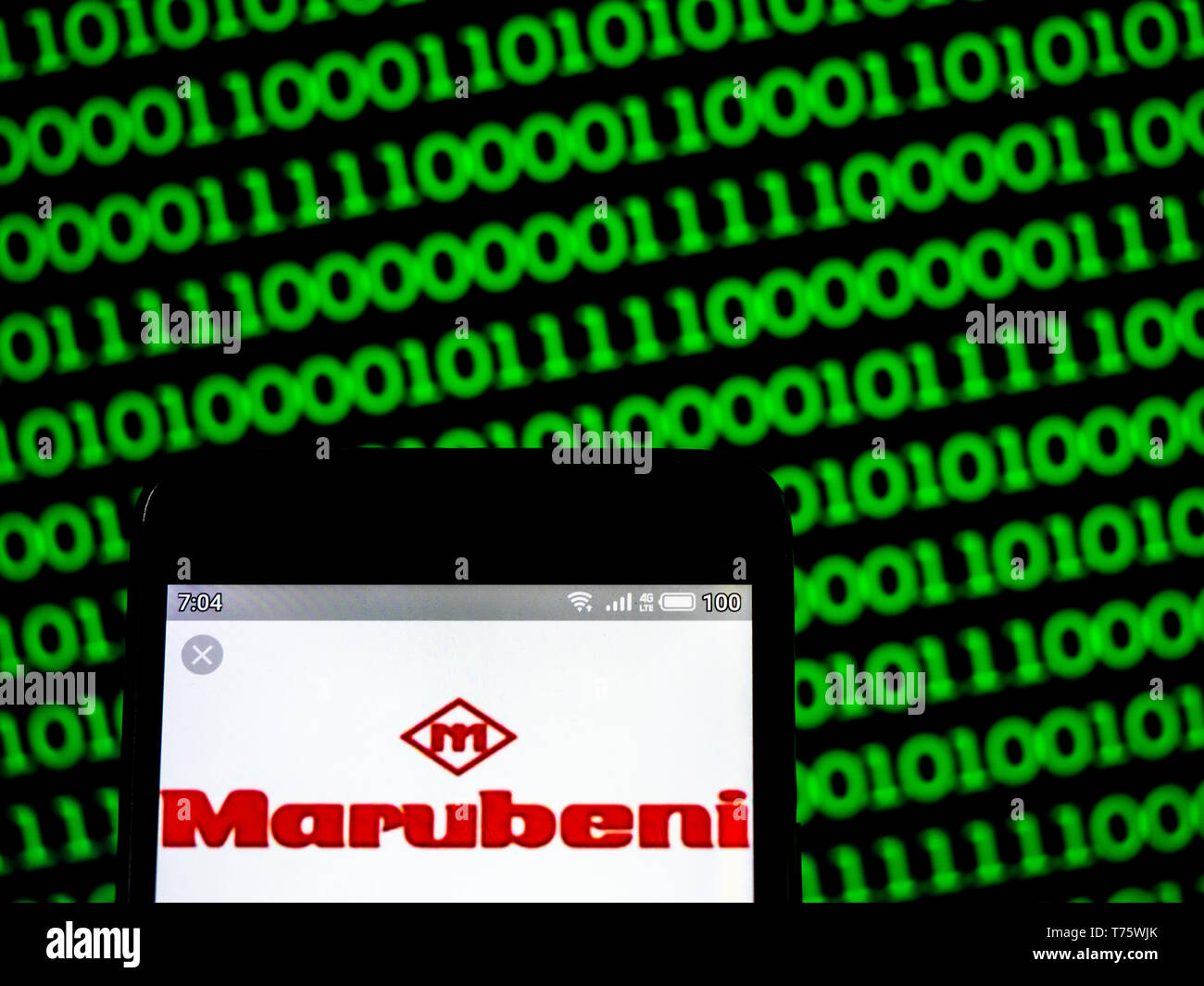In this photo illustration a Marubeni Corporation logo seen displayed ...