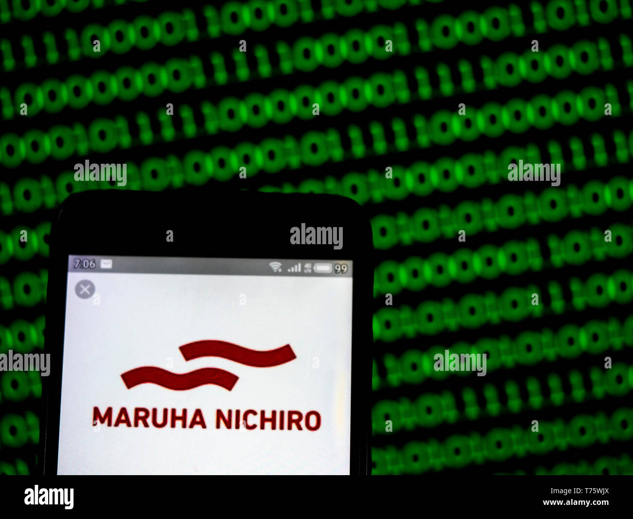 In this photo illustration a Maruha Nichiro Corporation logo seen ...