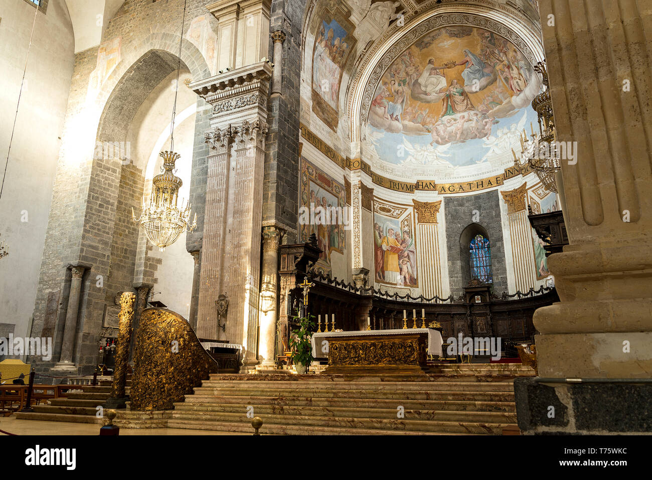 Interior of Metropolitan Cathedral of Saint Agatha in Catania, Sicily ...