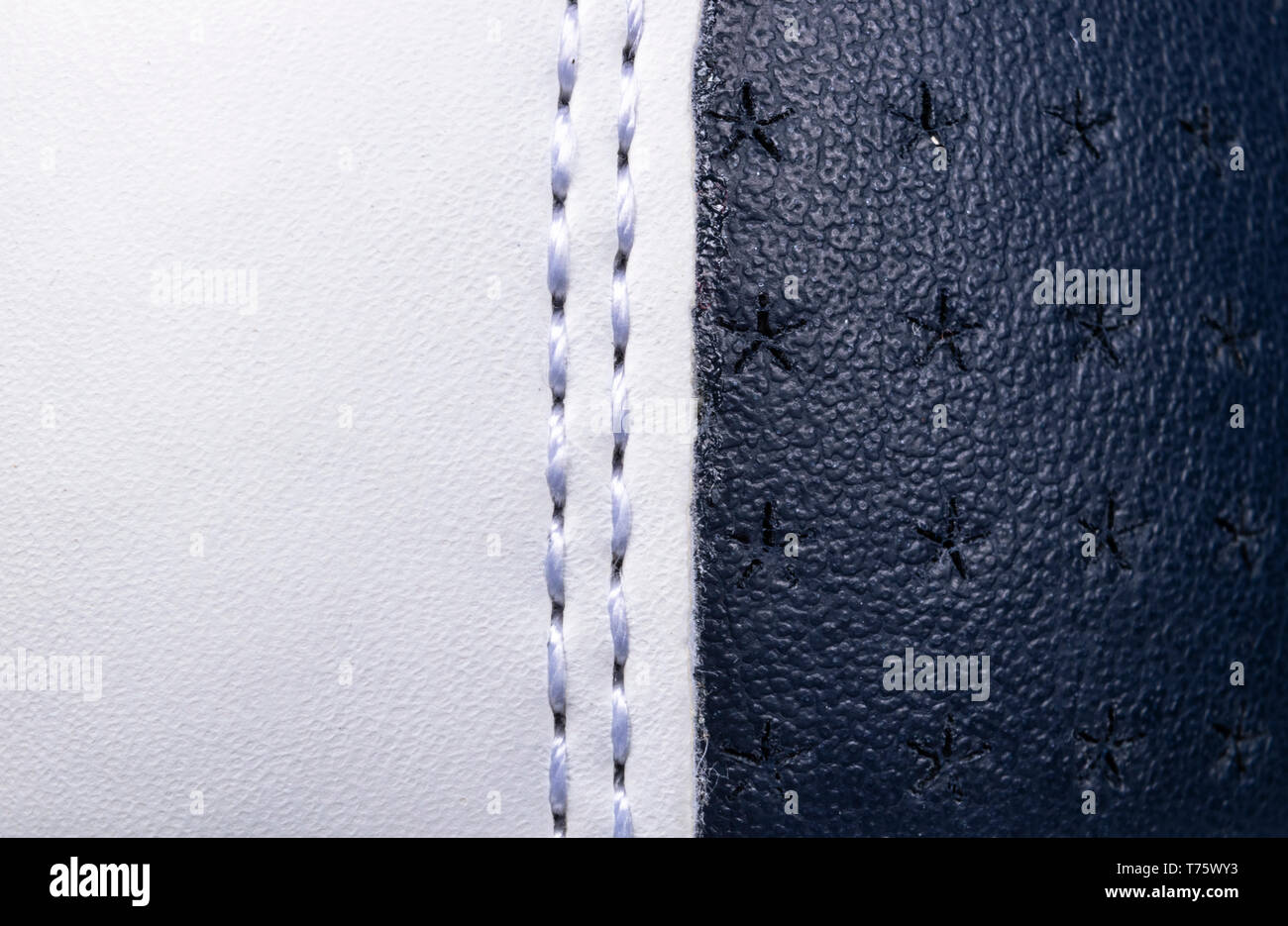 Blue and white perforated leather texture background. White and blue ...