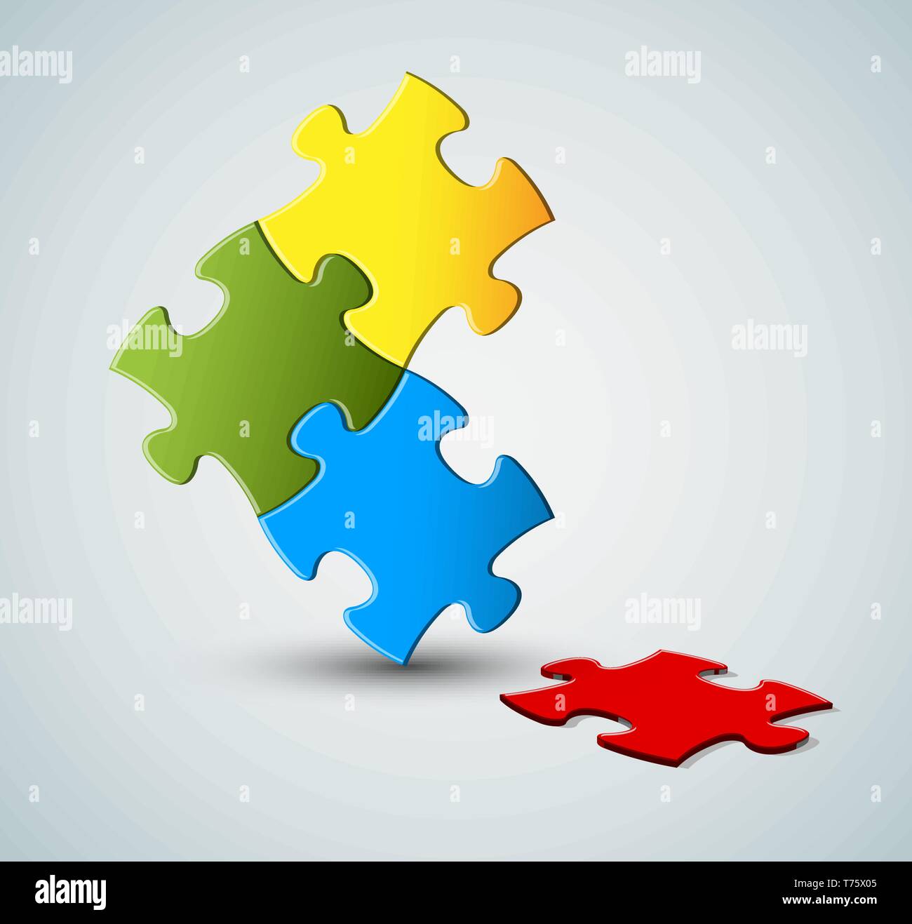Abstract vector puzzle / solution background with one missing piece ...