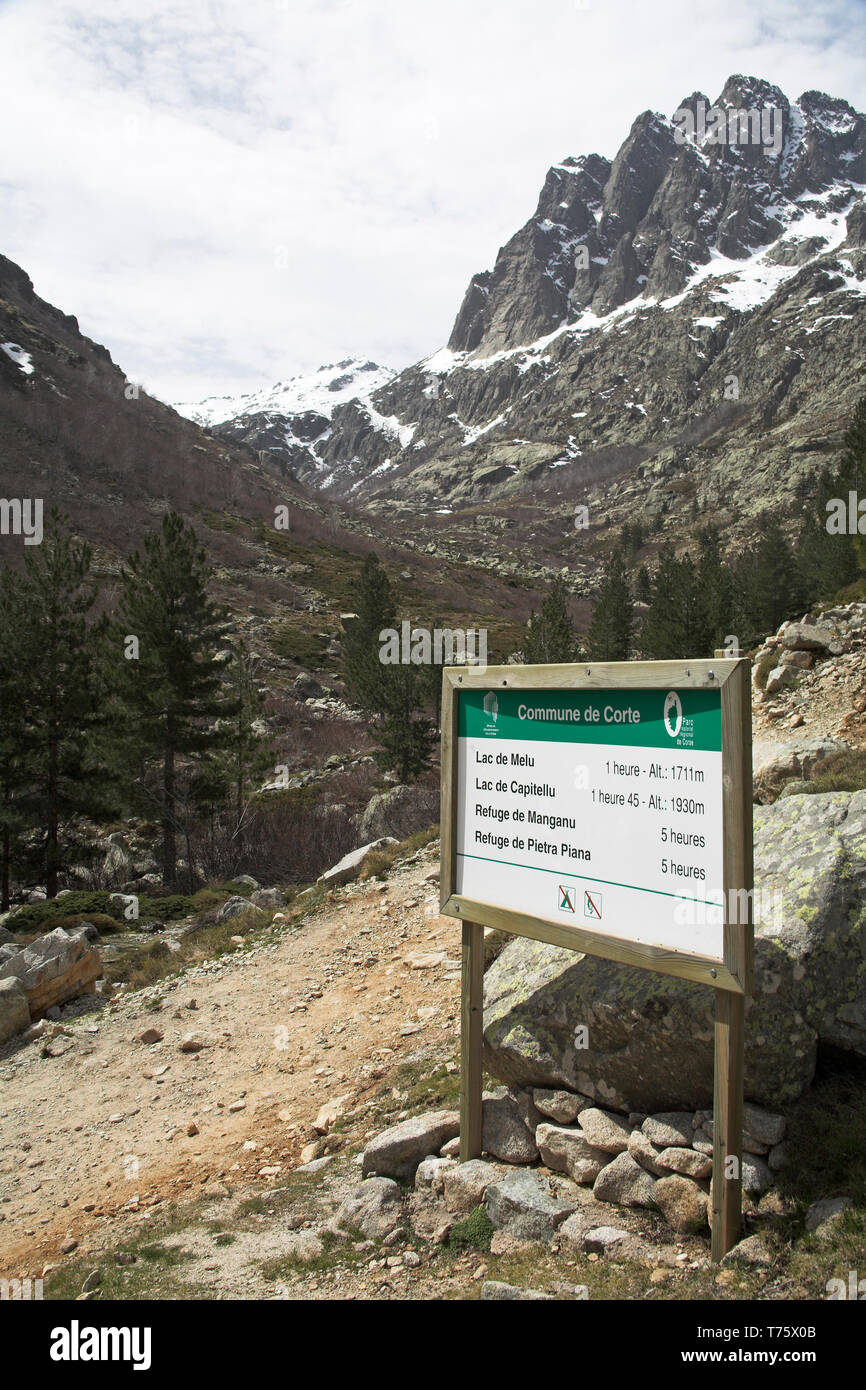 Footpath to Lac de Melo in the Restonica Valley Corsica France Stock ...
