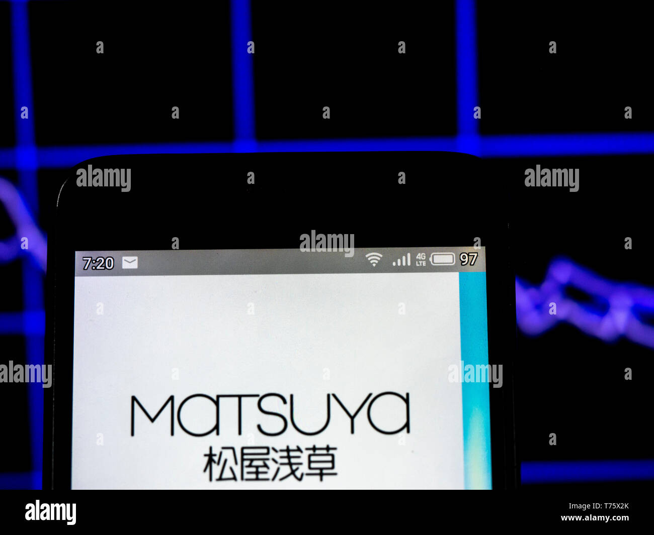 In this photo illustration a Matsuya Co., Ltd. logo seen displayed on a ...