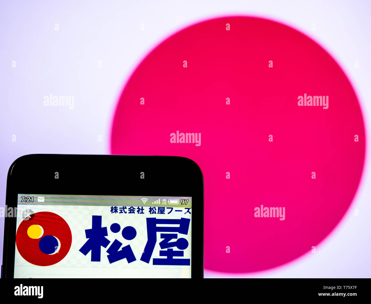 In this photo illustration a Matsuya Foods Co. logo seen displayed on a ...