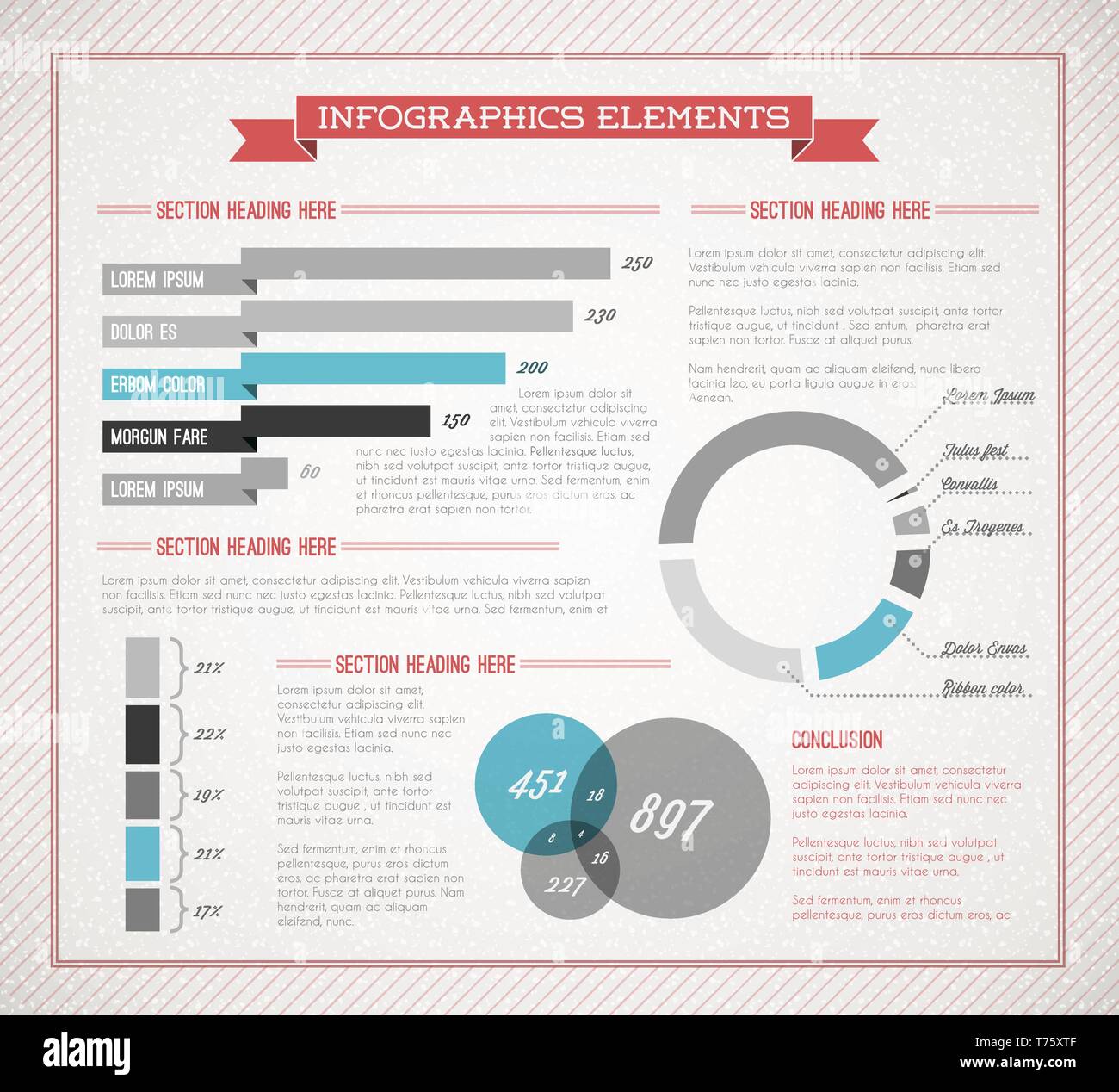 Blue Vector retro / vintage set of Infographic elements for your ...
