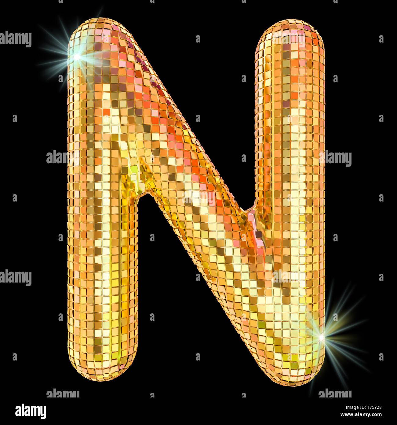 The Letter N In Glitter