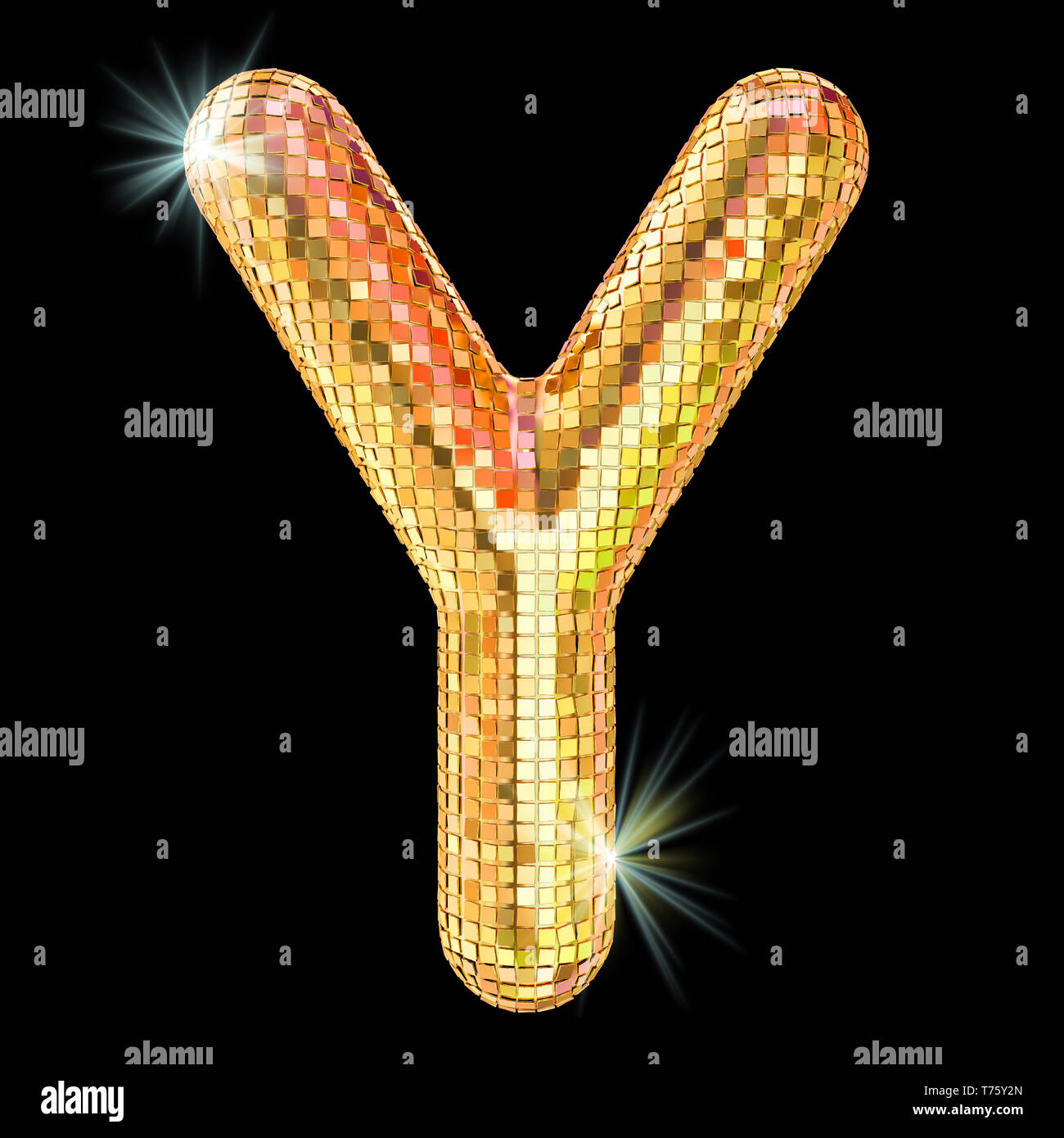 The Letter Y In Glitter