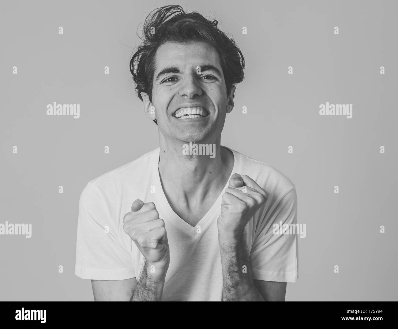 Portrait positive man student Black and White Stock Photos & Images - Alamy