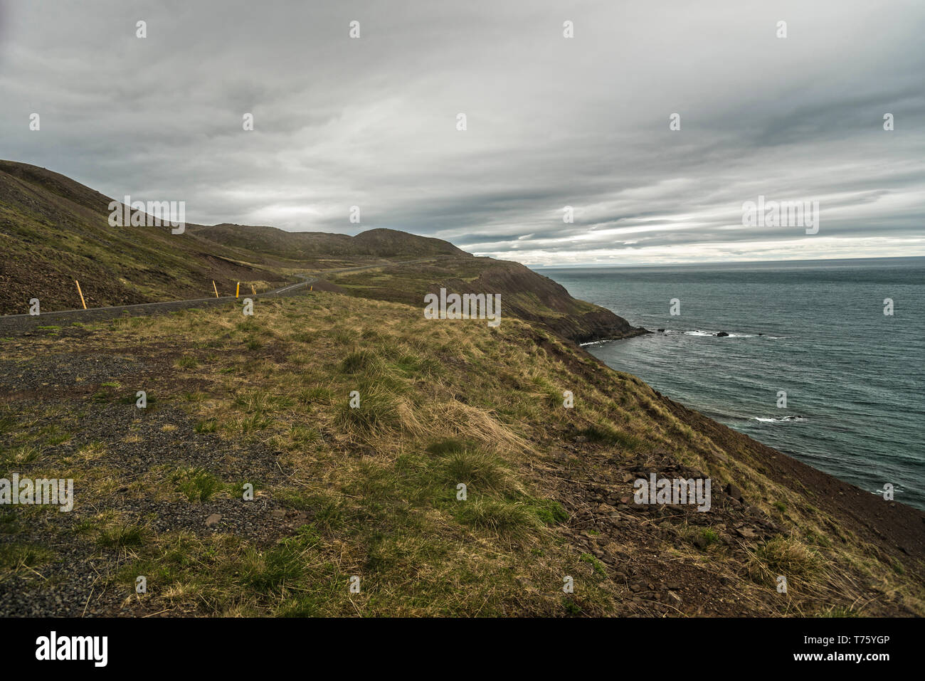 Coastline of the northern tip of Trollaskagi Peninsula, Iceland with ...