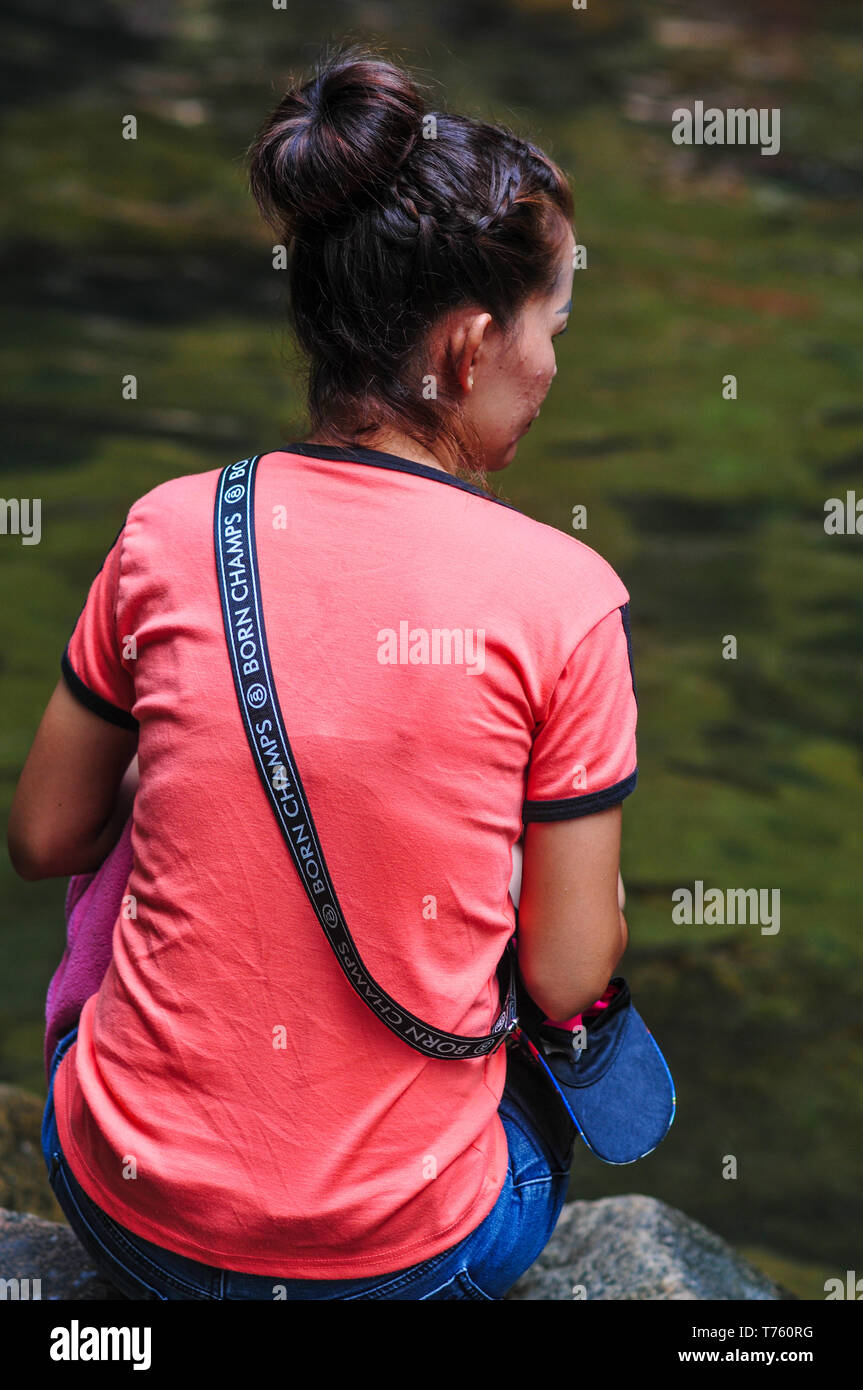 Anonymous Thai female by a lake in Thailand Stock Photo - Alamy