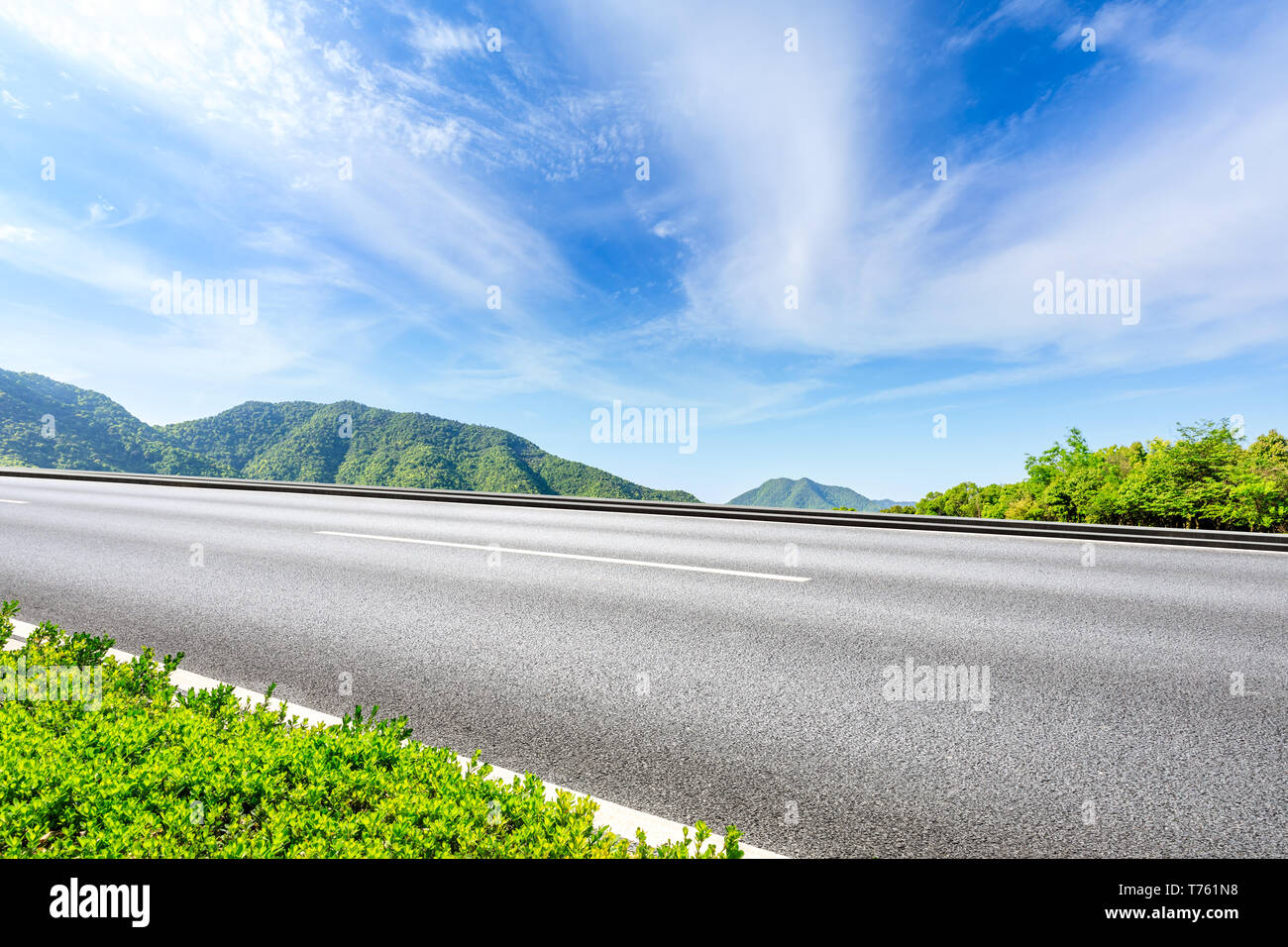 New highway road and beautiful mountain natural landscape Stock Photo ...