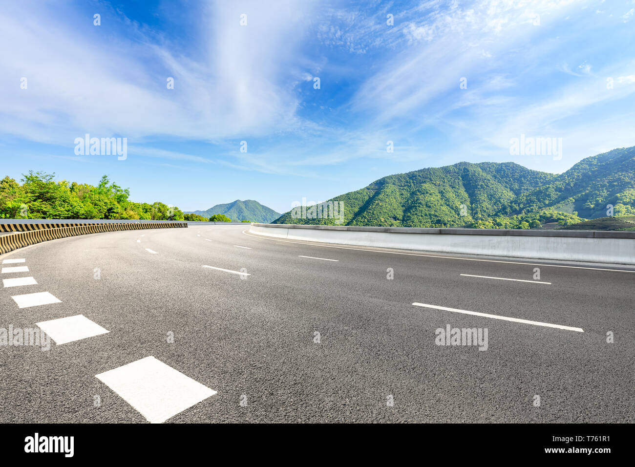 New highway road and beautiful mountain natural landscape Stock Photo ...