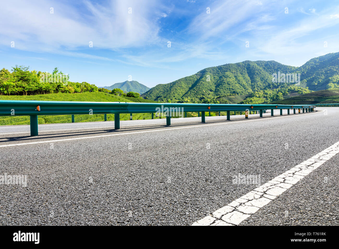 New highway road and beautiful mountain natural landscape Stock Photo ...