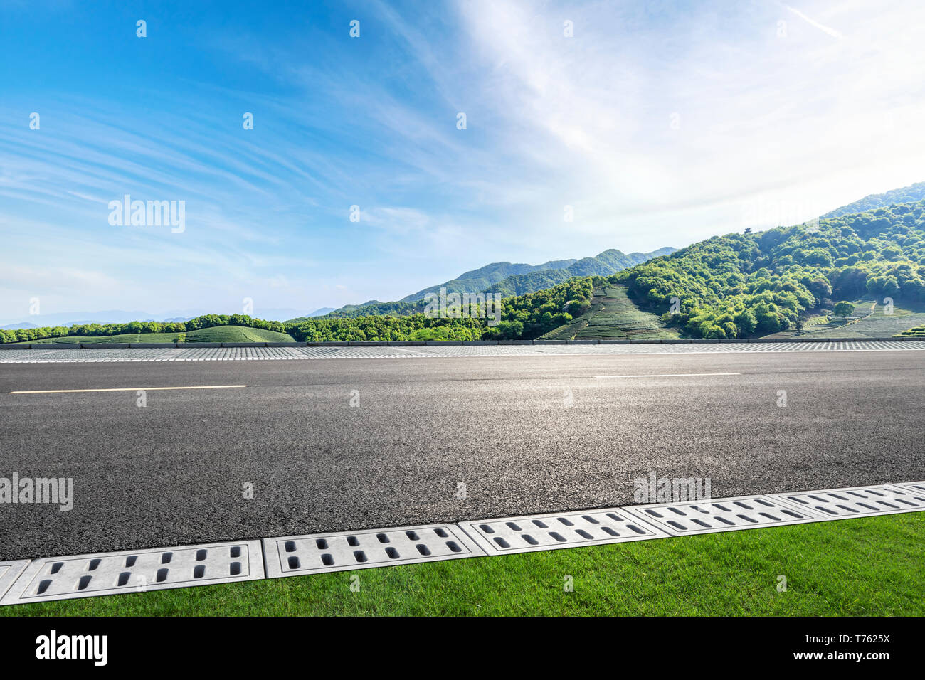 New highway road and beautiful mountain natural landscape Stock Photo ...