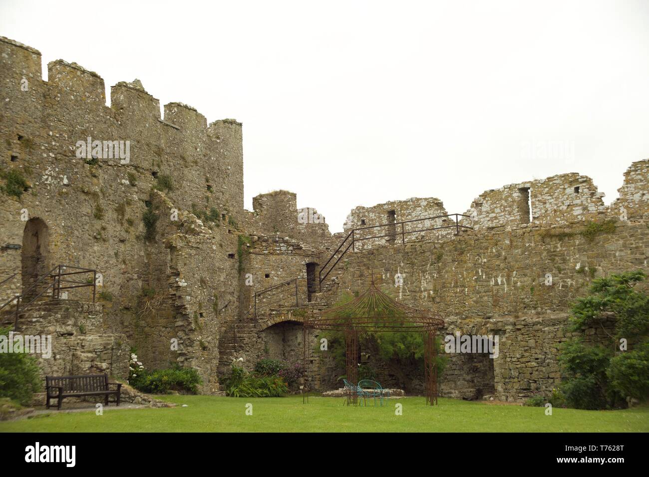 Manorbier castle in pembrokeshire wales hi-res stock photography and ...