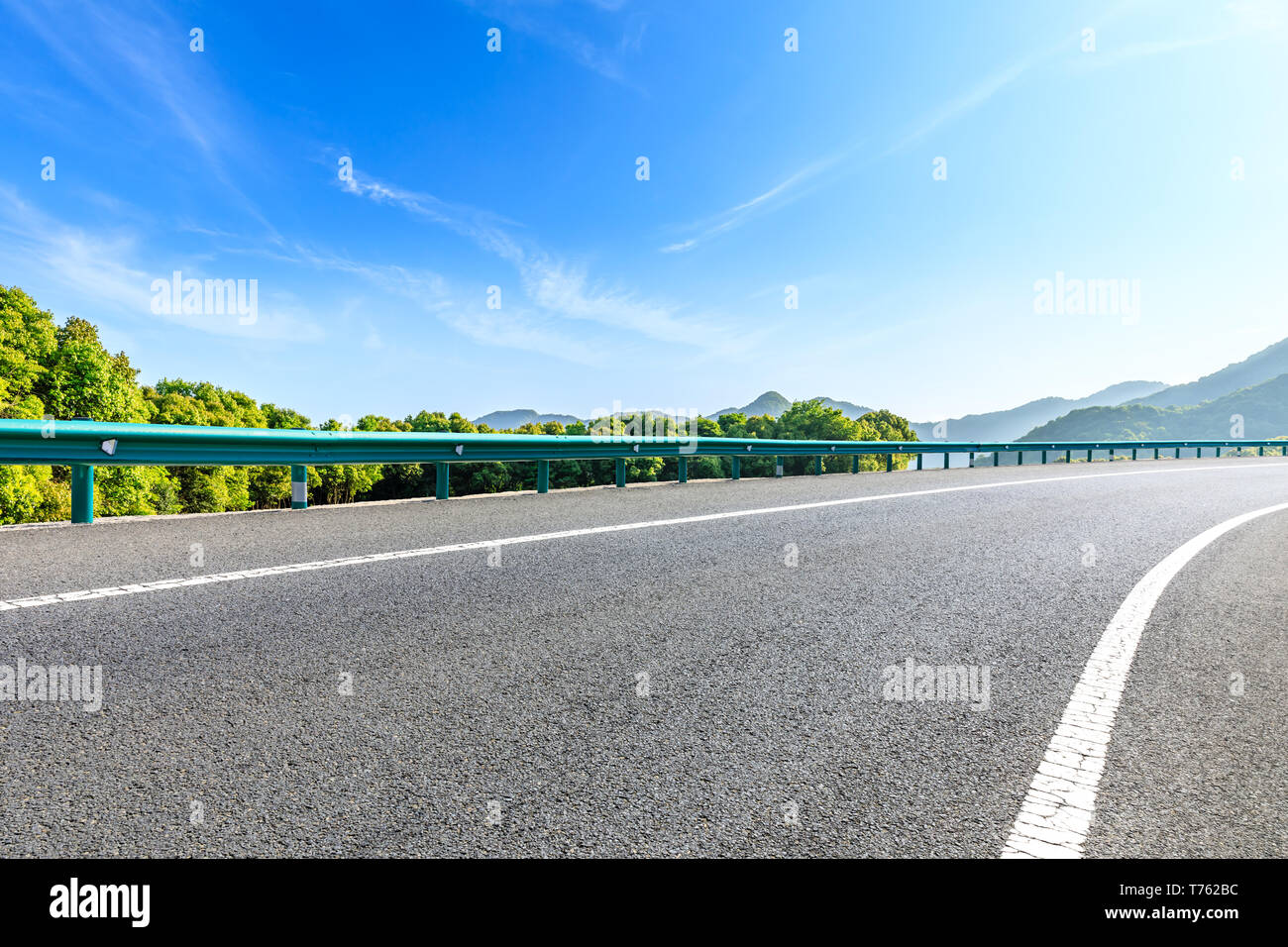 New highway road and beautiful mountain natural landscape Stock Photo ...