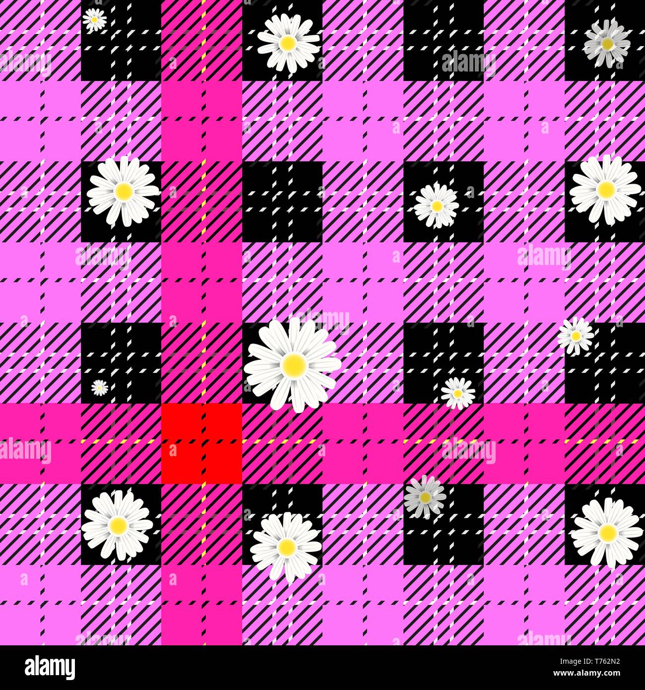 Hot Pink And Black Plaid Backgrounds