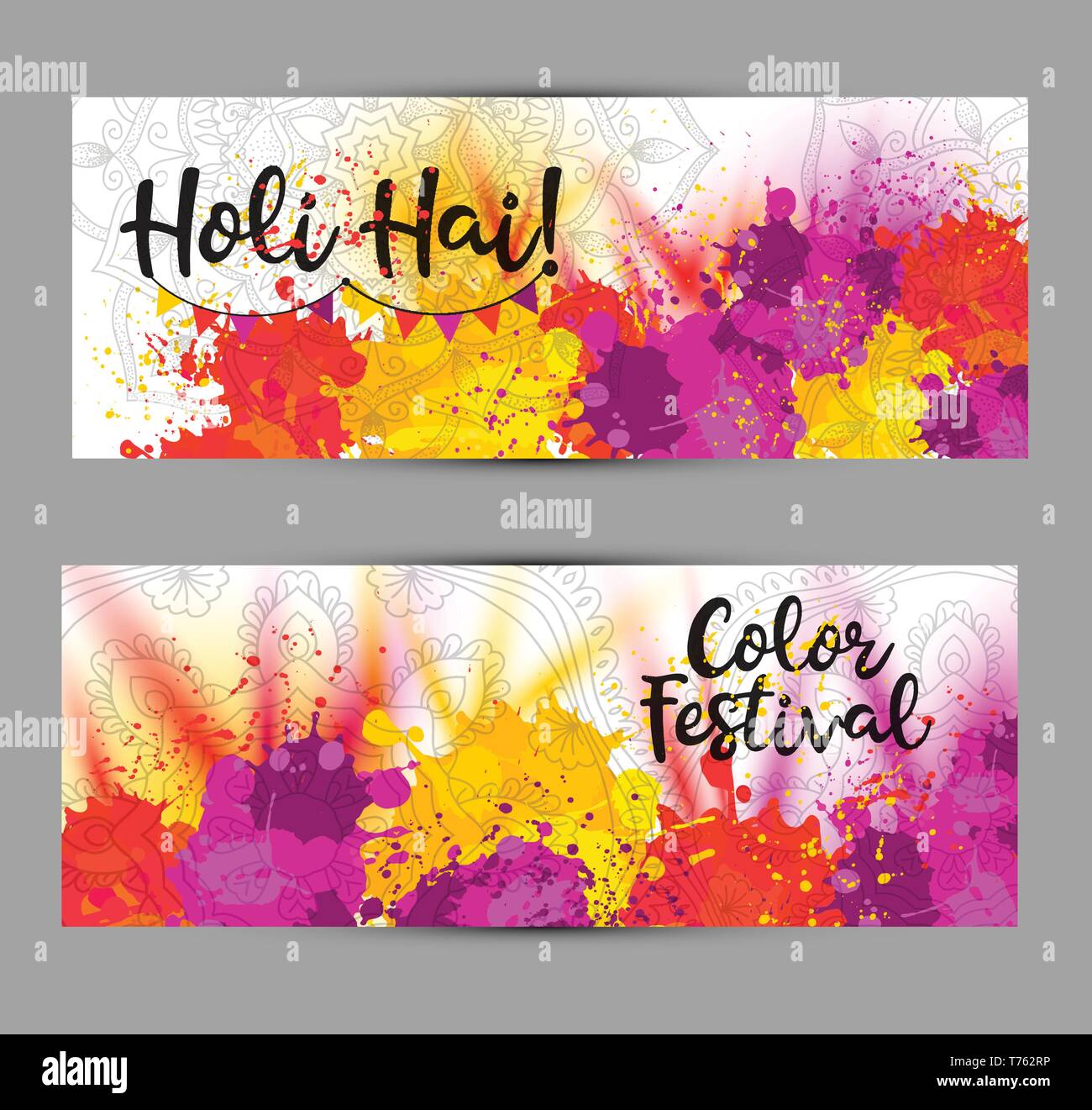 Holi spring festival . Vector background with colorful with watercolor ...
