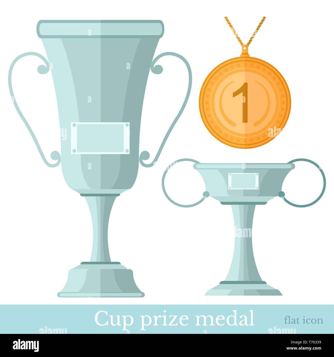flat cup prize medal on white Stock Vector Image & Art - Alamy