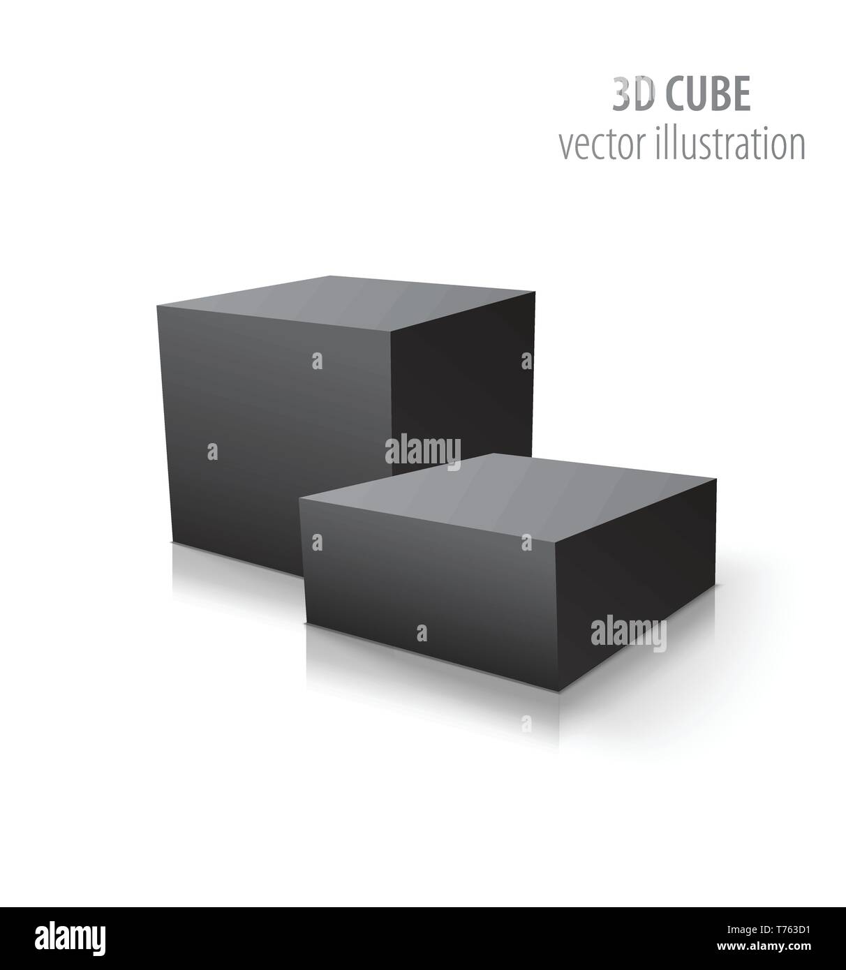 Two 3D cubes isolated on white background. Vector illustration Stock ...