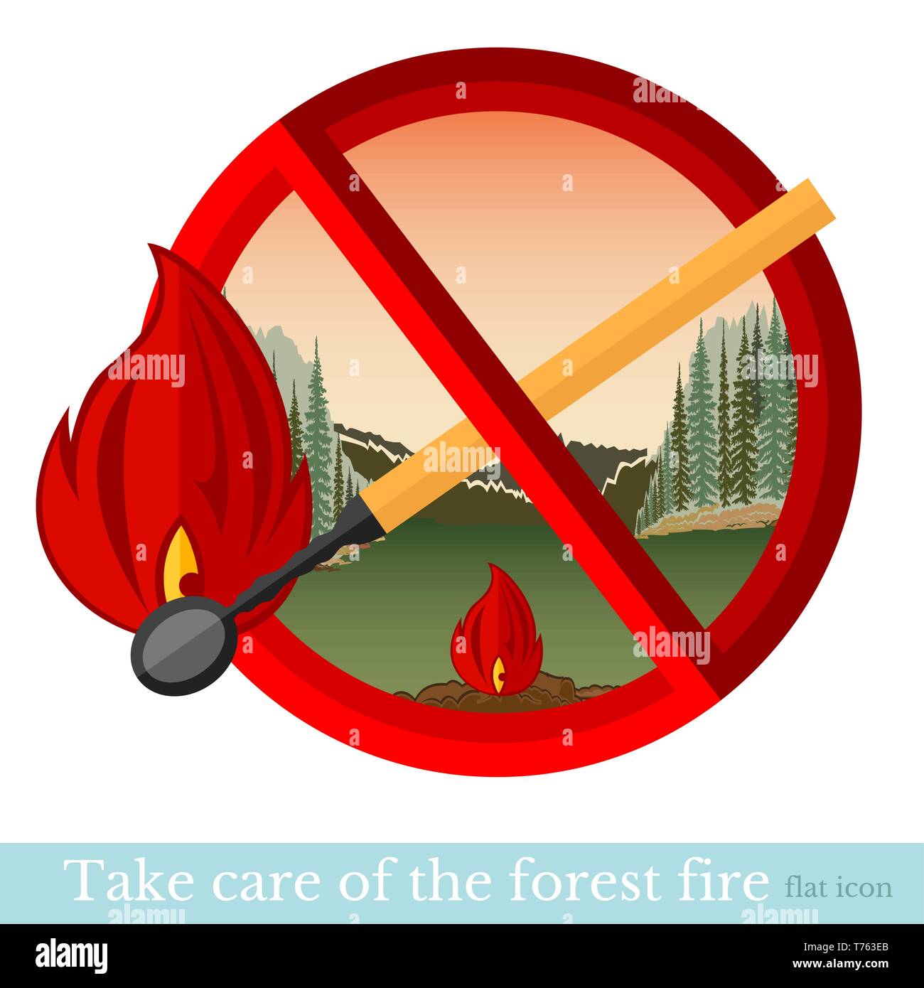 Warning sign in the national park Stock Vector Images - Alamy