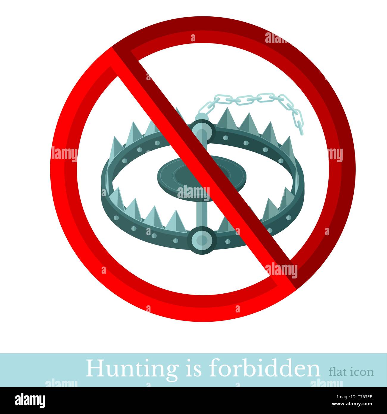 no hunt trap in forest.red circle with trap on white Stock Vector Image ...