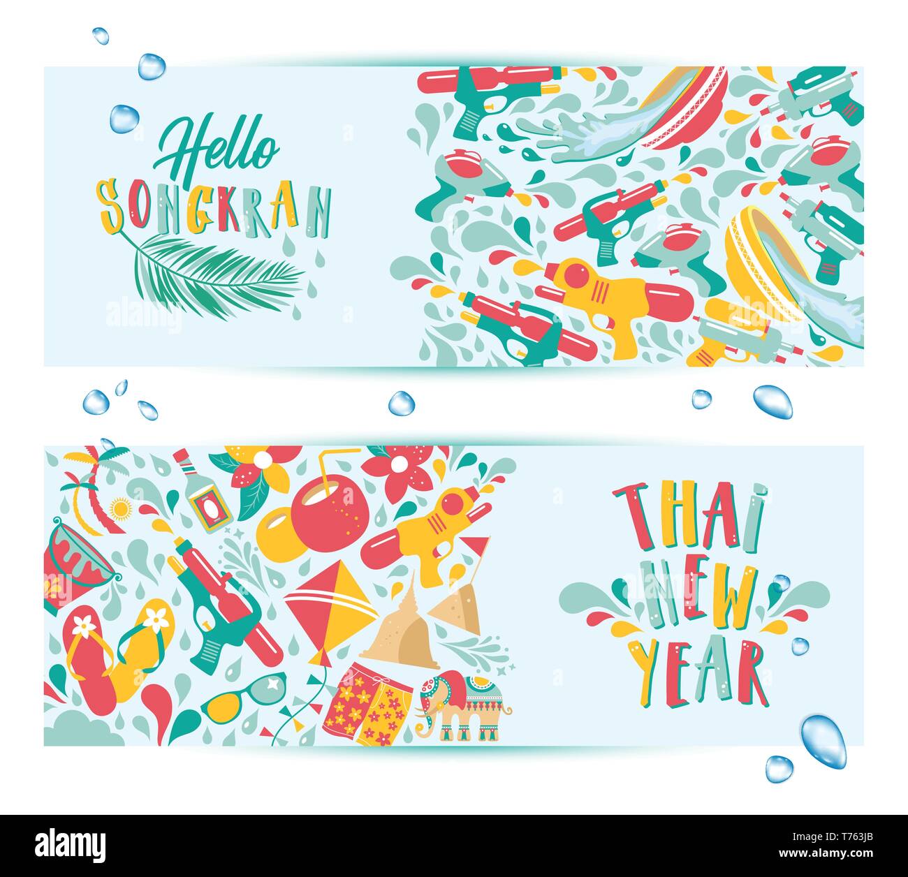 Celebrating songkran Stock Vector Images - Alamy
