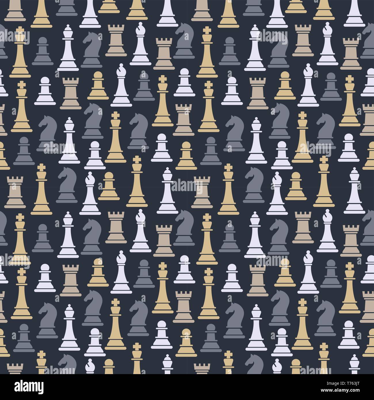 Seamless pattern with chess pieces. Vector illustration Stock Vector ...