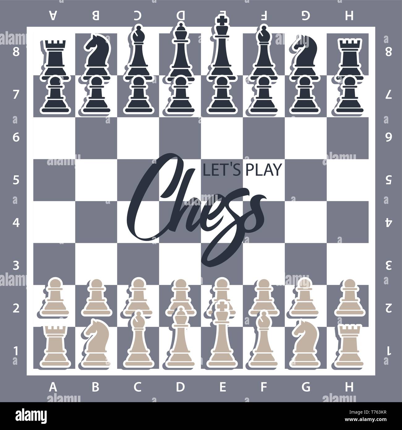 Chess Board with figures. Vector illustration of chess on board Stock ...