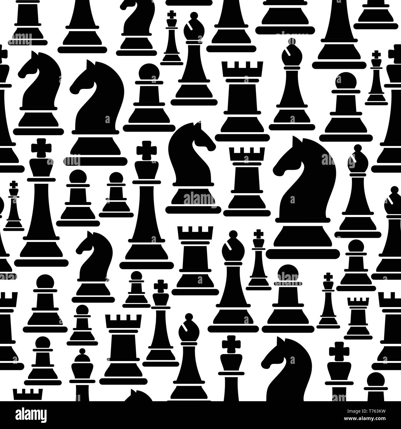 Seamless pattern with chess pieces. Vector illustration Stock Vector ...