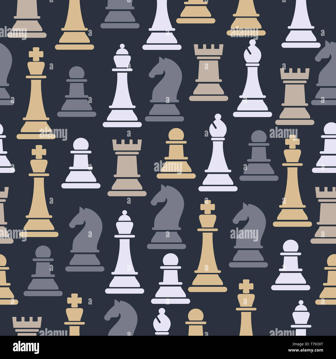 Seamless pattern with chess pieces. illustration Stock Photo - Alamy