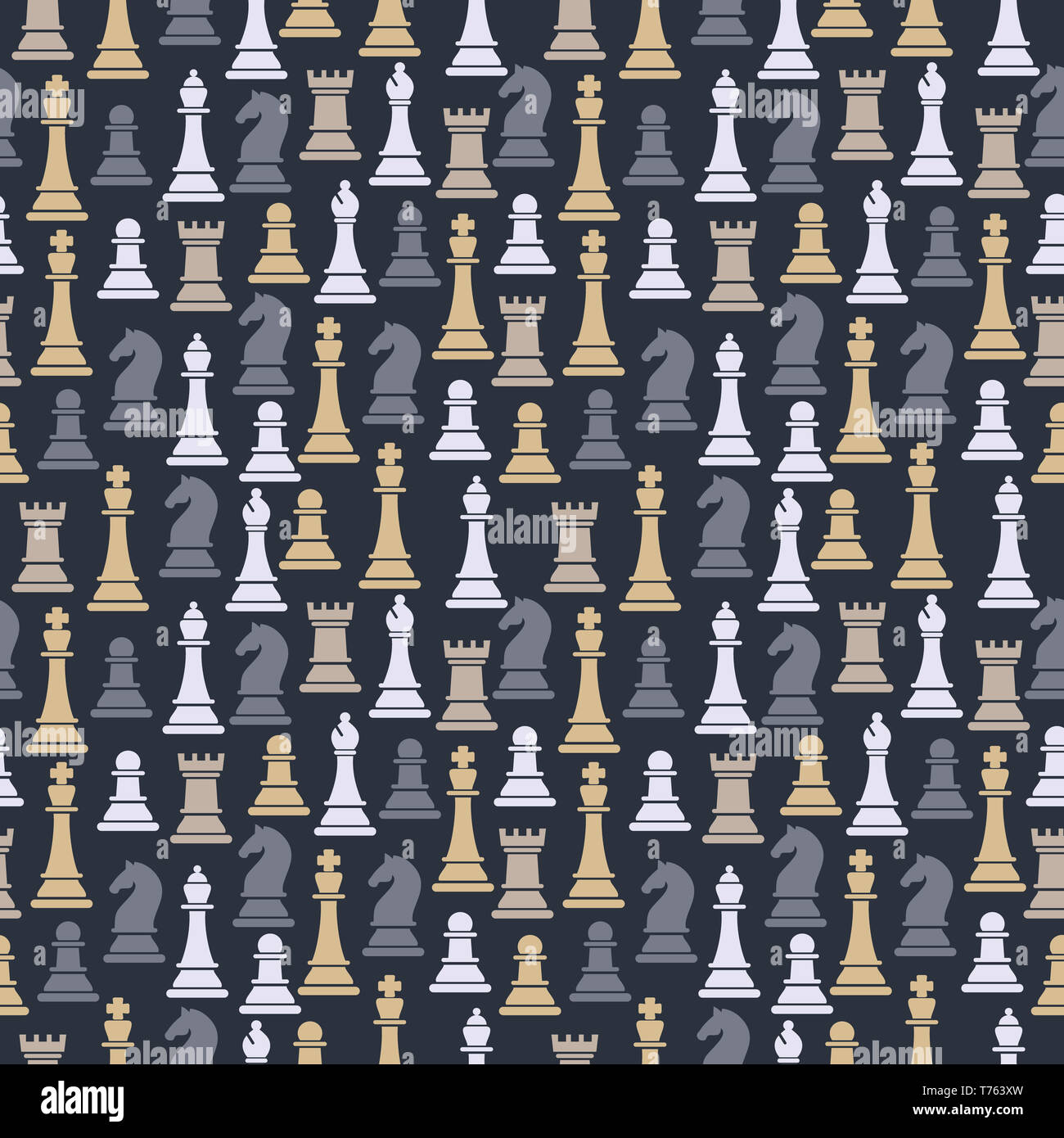 Seamless pattern with chess pieces. illustration Stock Photo - Alamy