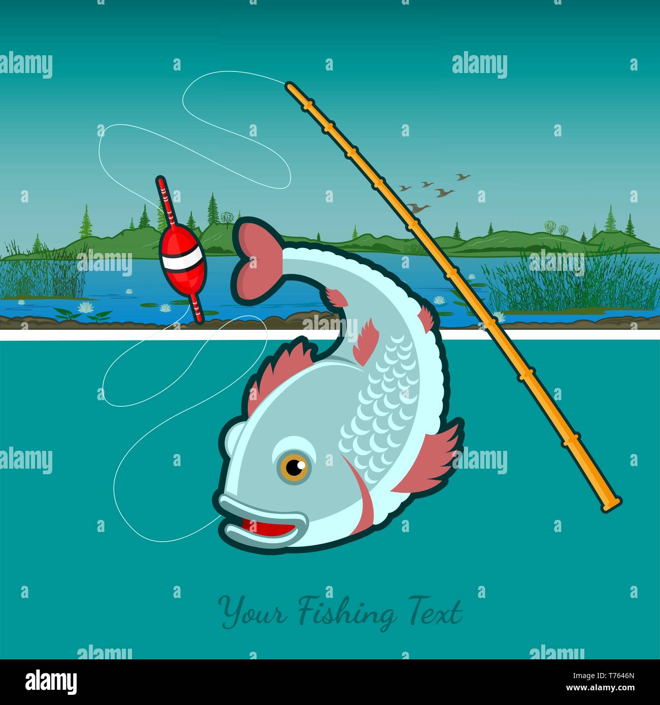 Fishing rod float on Stock Vector Images - Alamy