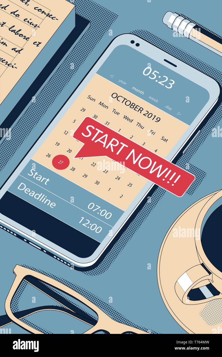 Start Now - Handsome Vector Halftone Isometric Illustration Stock ...
